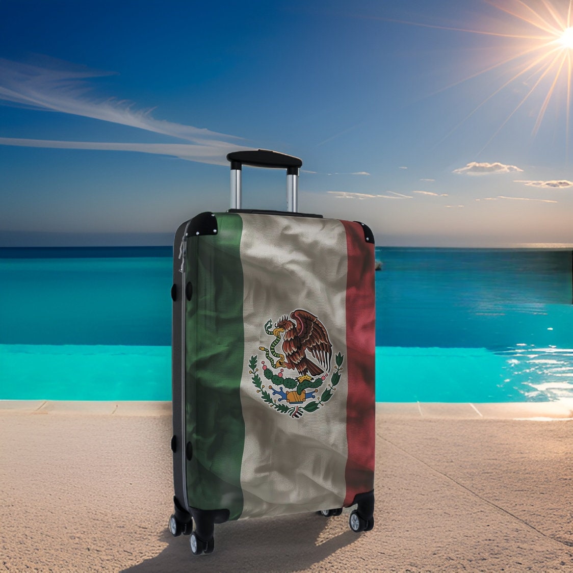 Mexican Flag Suitcase Mexico Suitcase, Custom Luggage, Hardshell ...