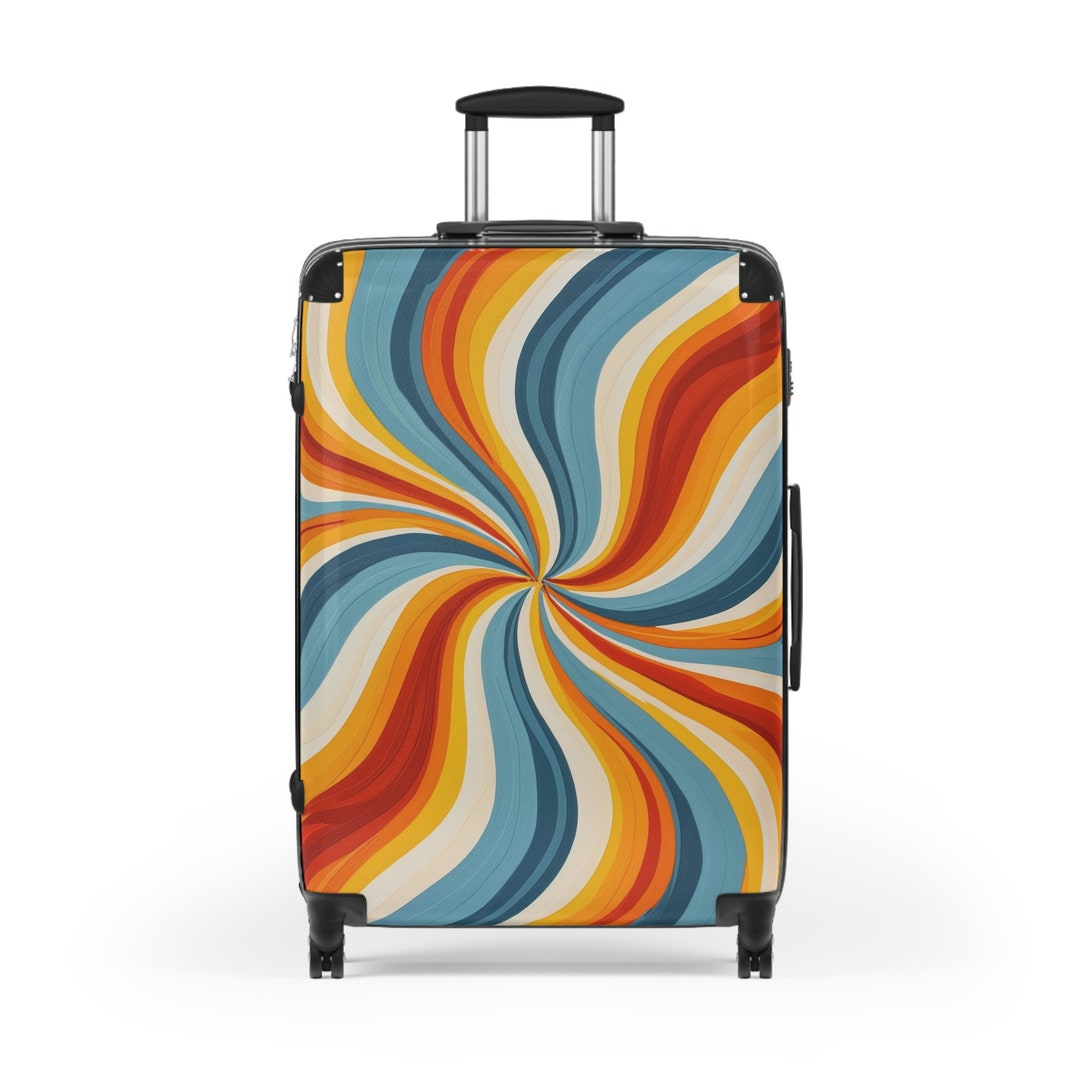Retro Spinner Suitcase Hippy Suit Case, 70's Style Suitcase, Hardshell ...