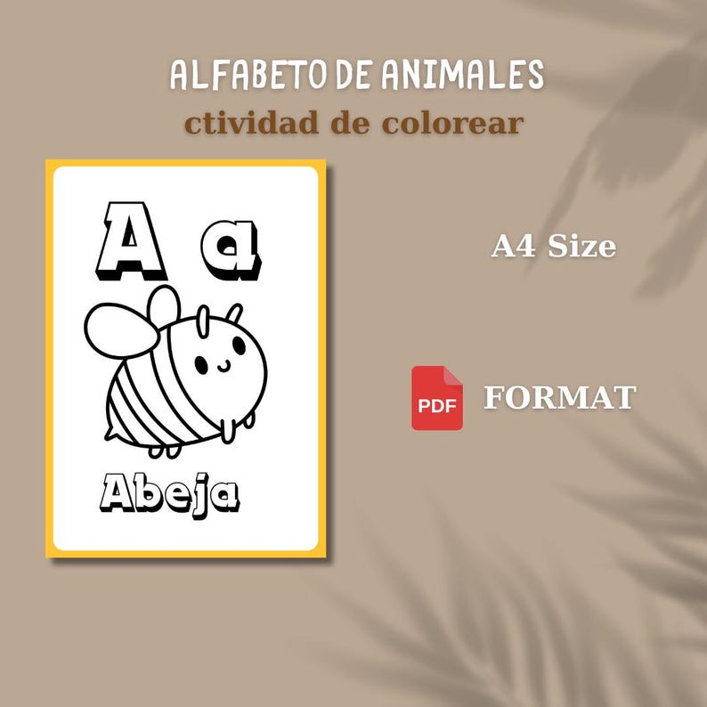 Libro para Colorear del Abecedario de Animales para Niños PDF ...