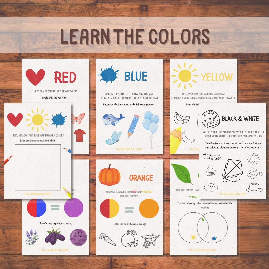 Learn the Colors Worksheets for Kids - Printable Activity Pack ...
