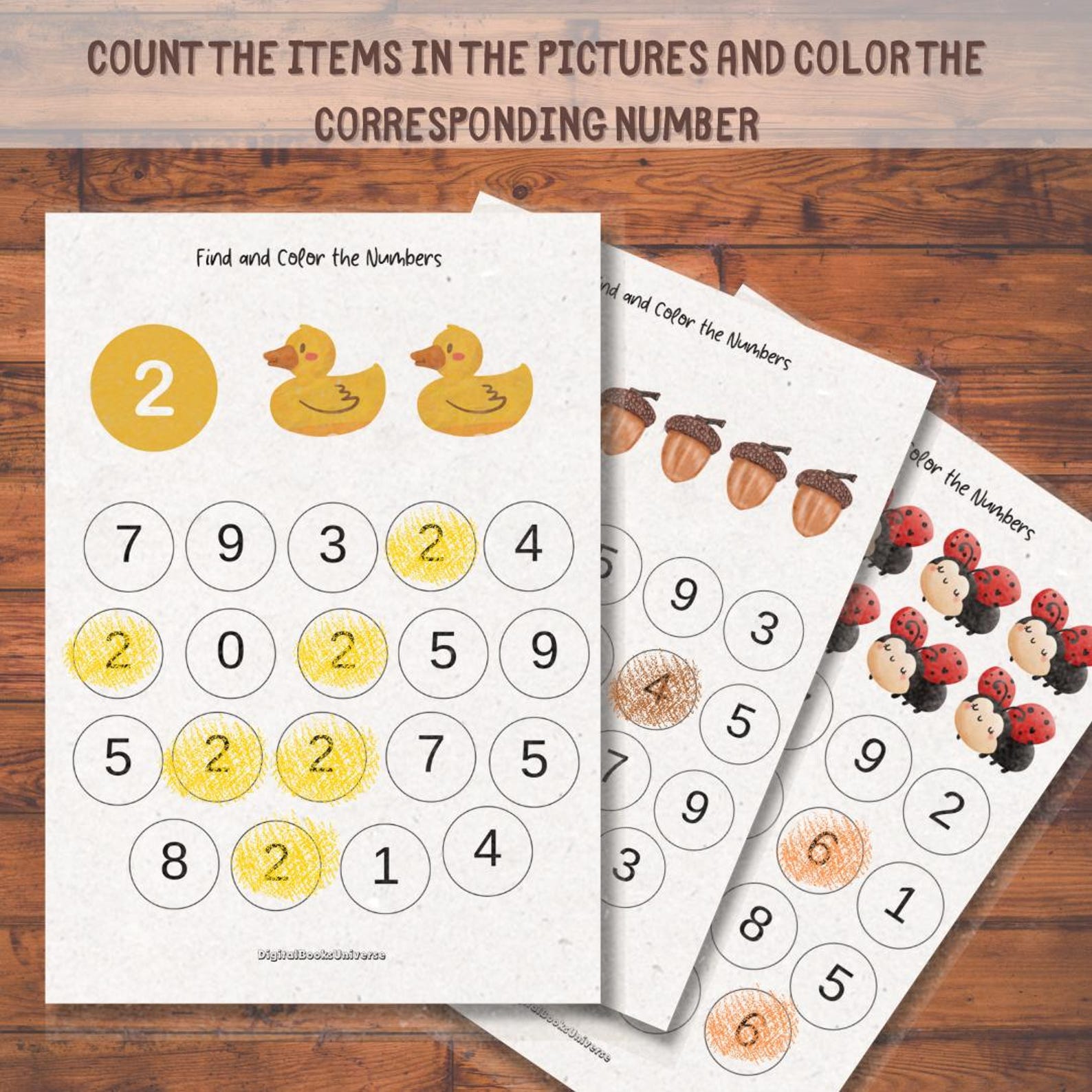 Number Recognition Worksheets 1-9 | Fun Counting & Coloring Activities ...