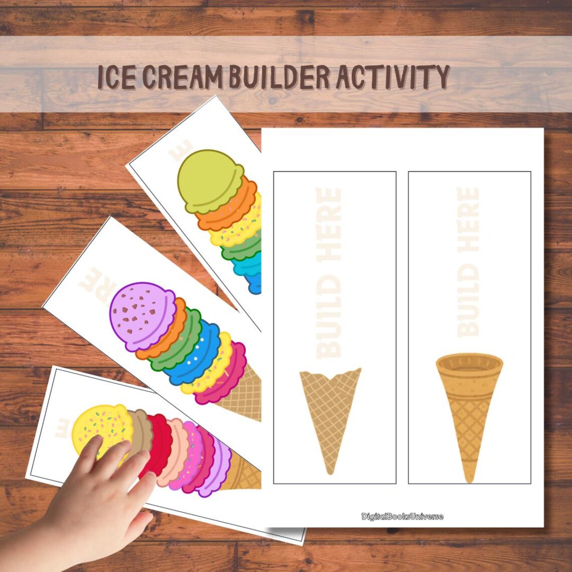 Ice Cream Builder Activity - Fine Motor Skills - Preschool Pattern ...
