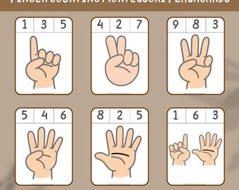 Digital PDF Counting Flashcards With Finger Representations | Numbers ...