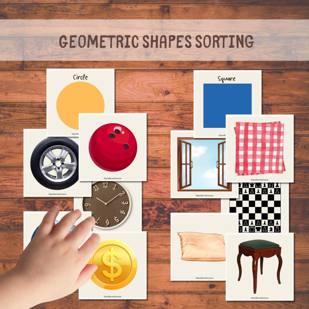 Montessori Geometric Shape Sorting Cards, Early Education, Printable ...