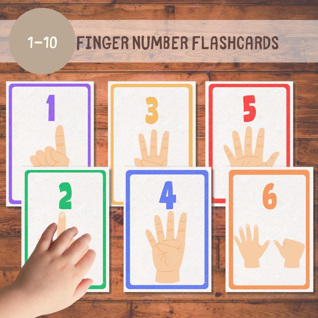 Printable Finger Number Flashcards, Learning, Homeschool Material, Preschool, Math, Counting ...