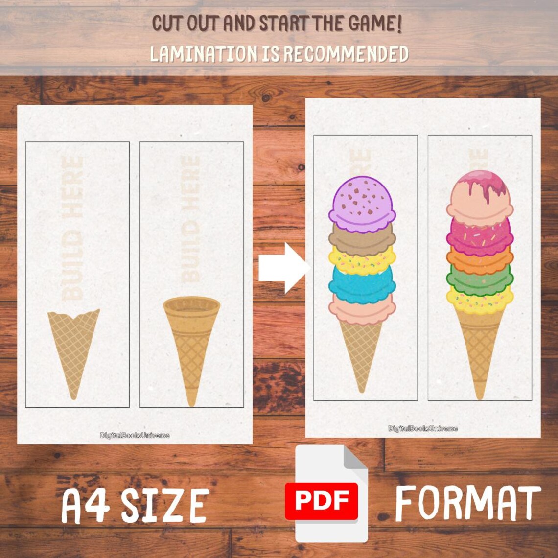 Ice Cream Builder Activity - Fine Motor Skills - Preschool Pattern ...