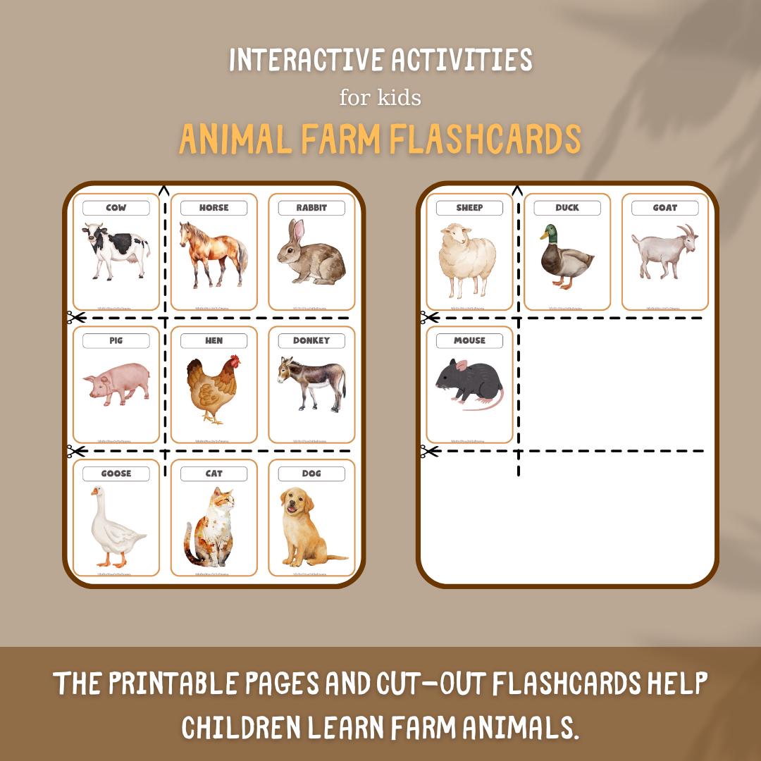 13 Farm Animals Cards | Montessori Flash Card Real Pictures Cards ...