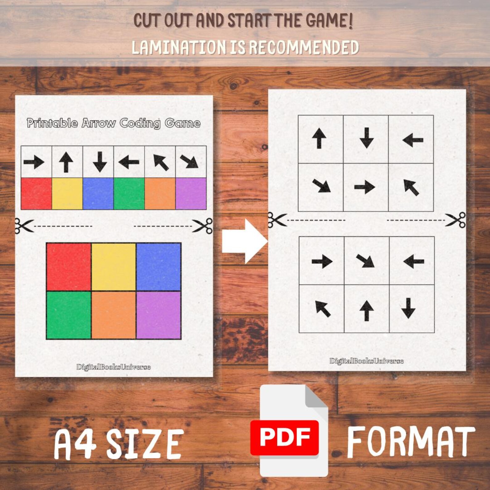 Fun Arrow Coding Game for Color Learning – Printable Activity,stem ...