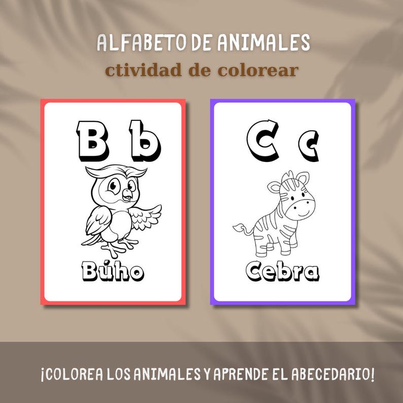 Libro Para Colorear Del Abecedario De Animales Para Niños PDF ...