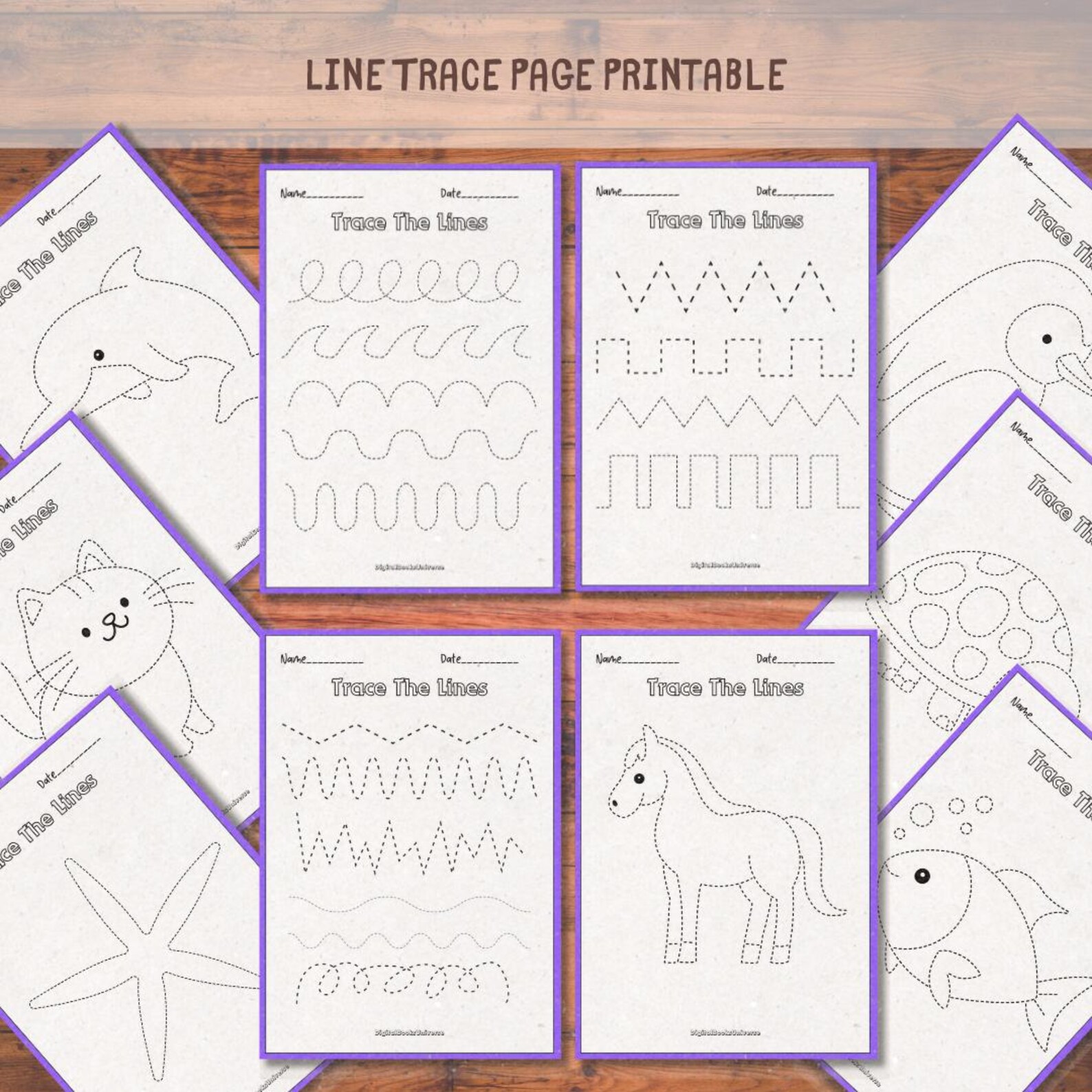 50 Preschool Line Tracing Worksheets, Lines Trace Pages Printable ...