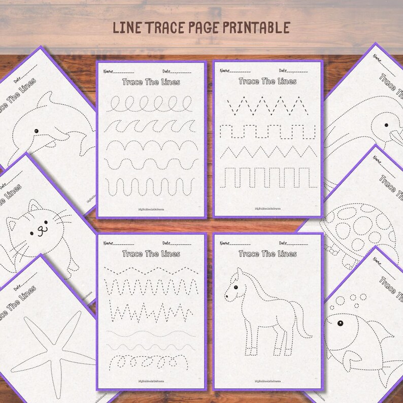 50 Preschool Line Tracing Worksheets, Lines Trace Pages Printable ...