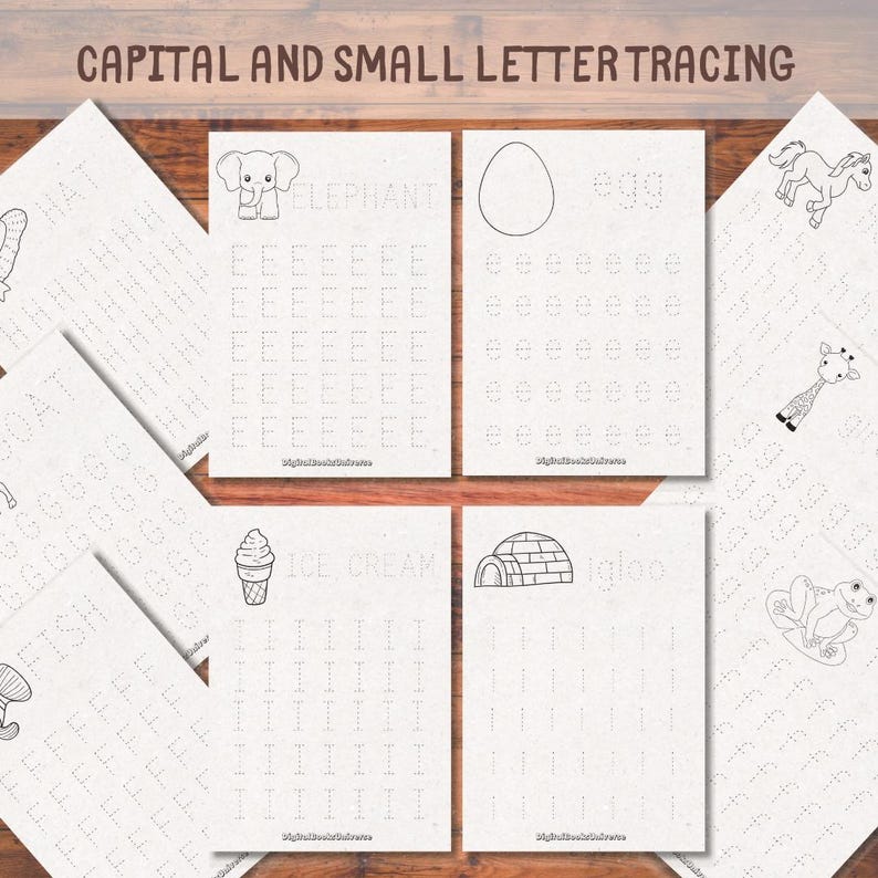 Uppercase Lowercase Alphabet Tracing Worksheets 54 Printable Preschool ...