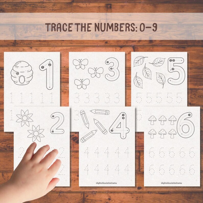 Number Tracing Worksheets 0-9 With Posters | Preschool, Kindergarten ...