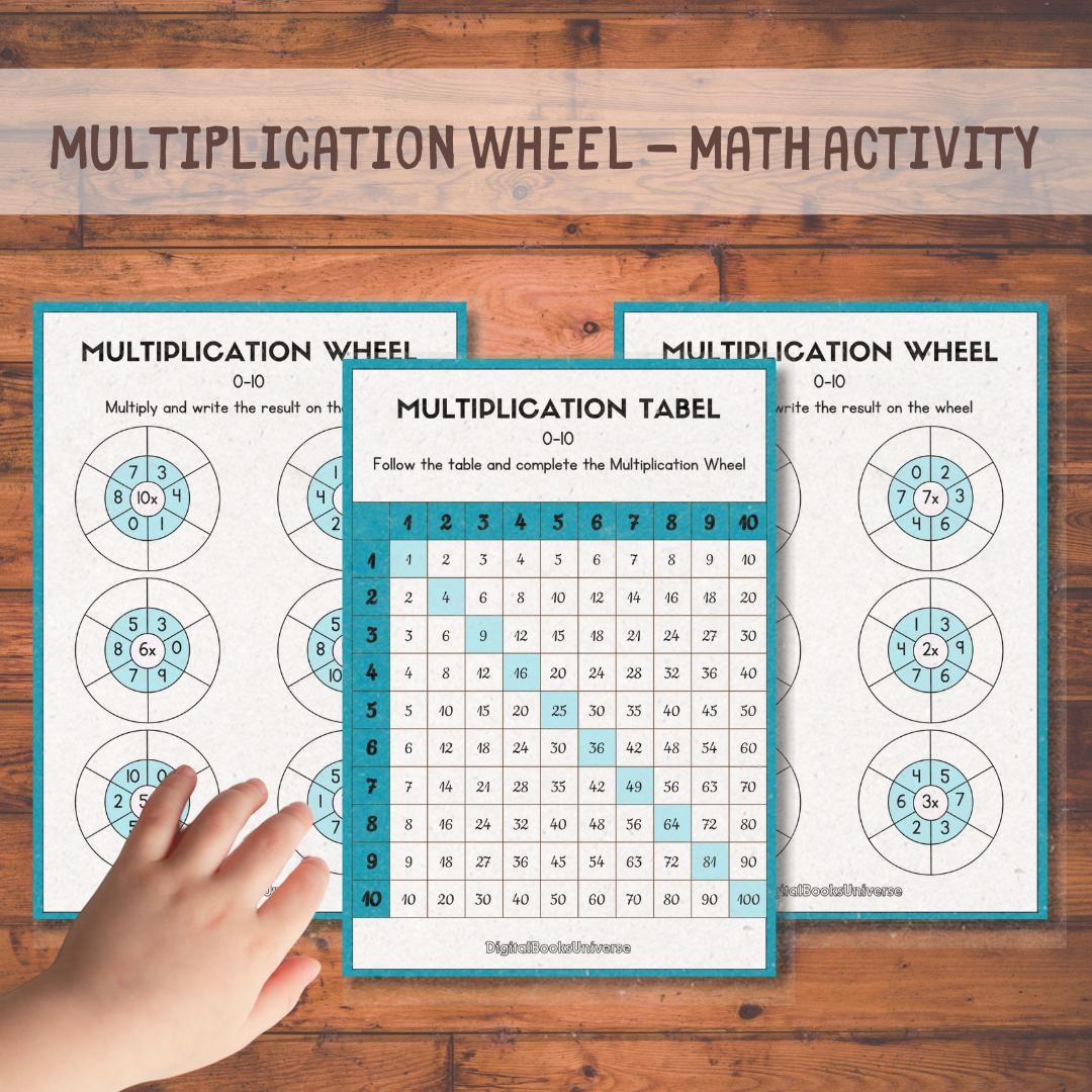 Digital Multiplication Wheels and Worksheets, 1 to 10 Times Tables ...