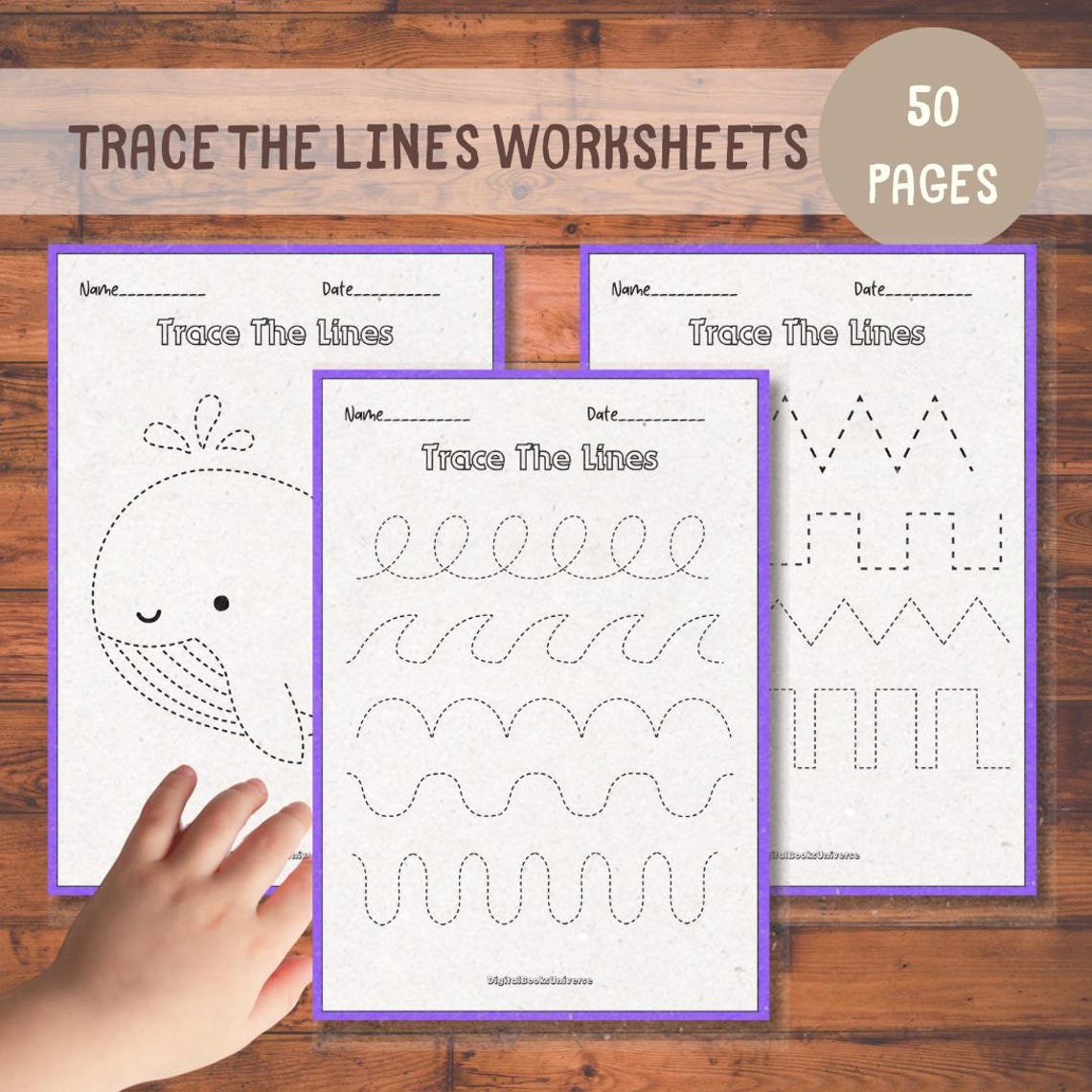 50 Preschool Line Tracing Worksheets, Lines Trace Pages Printable ...