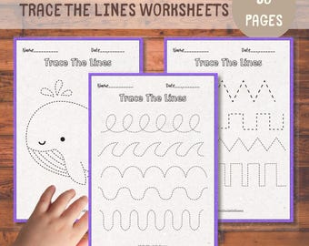 Preschool Line Tracing Worksheets, Lines Trace Pages Printable ...