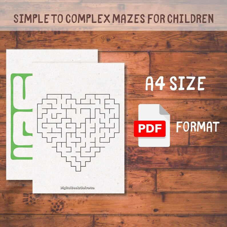 50 Maze Worksheets Bundle Printable Activity Sheets for Children and ...