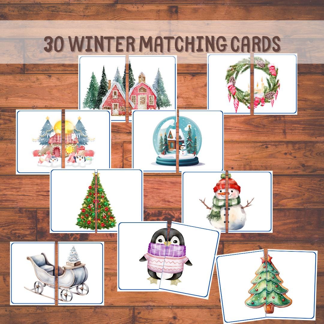 30 Toddler Winter Matching Activity, Montessori Homeschool Resource ...