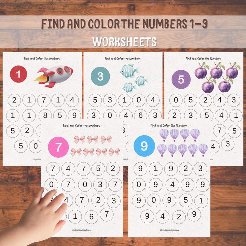 Number Recognition Worksheets 1-9 | Fun Counting & Coloring Activities ...