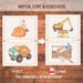 20 Construction Matching Cards Printable, Montessori, Truck Memory Game ...