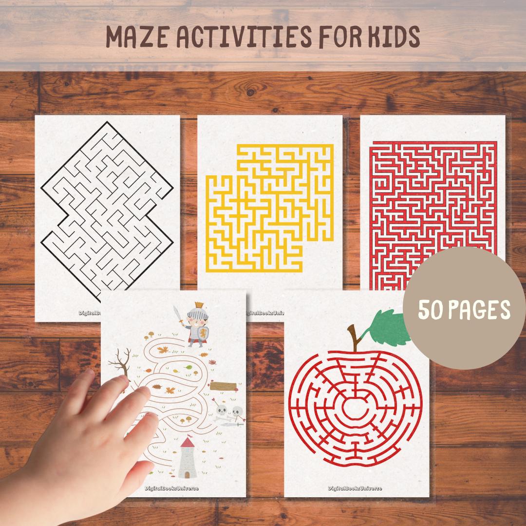 50 Maze Worksheets Bundle Printable Activity Sheets for Children and ...