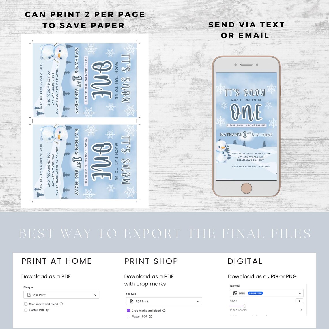 It's Snow Much Fun to Be One, First Birthday Invitation, Winter ...