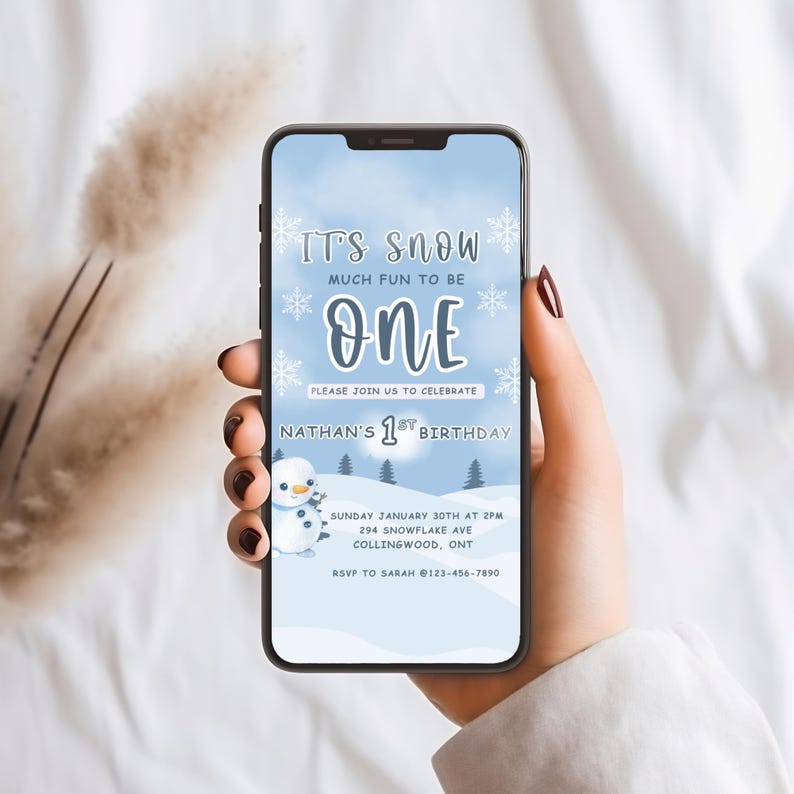 It's Snow Much Fun to Be One, First Birthday Invitation, Winter ...