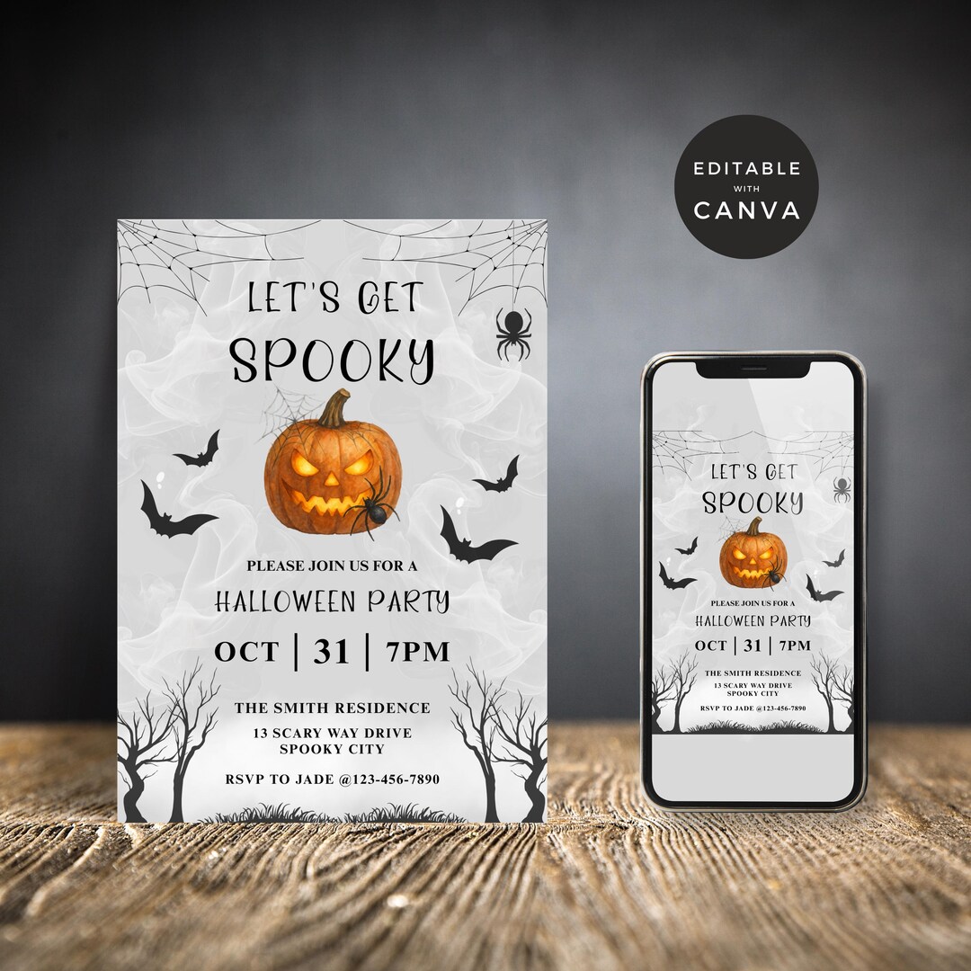 Editable Spooky Halloween Party Invitation (digital Download) - Etsy