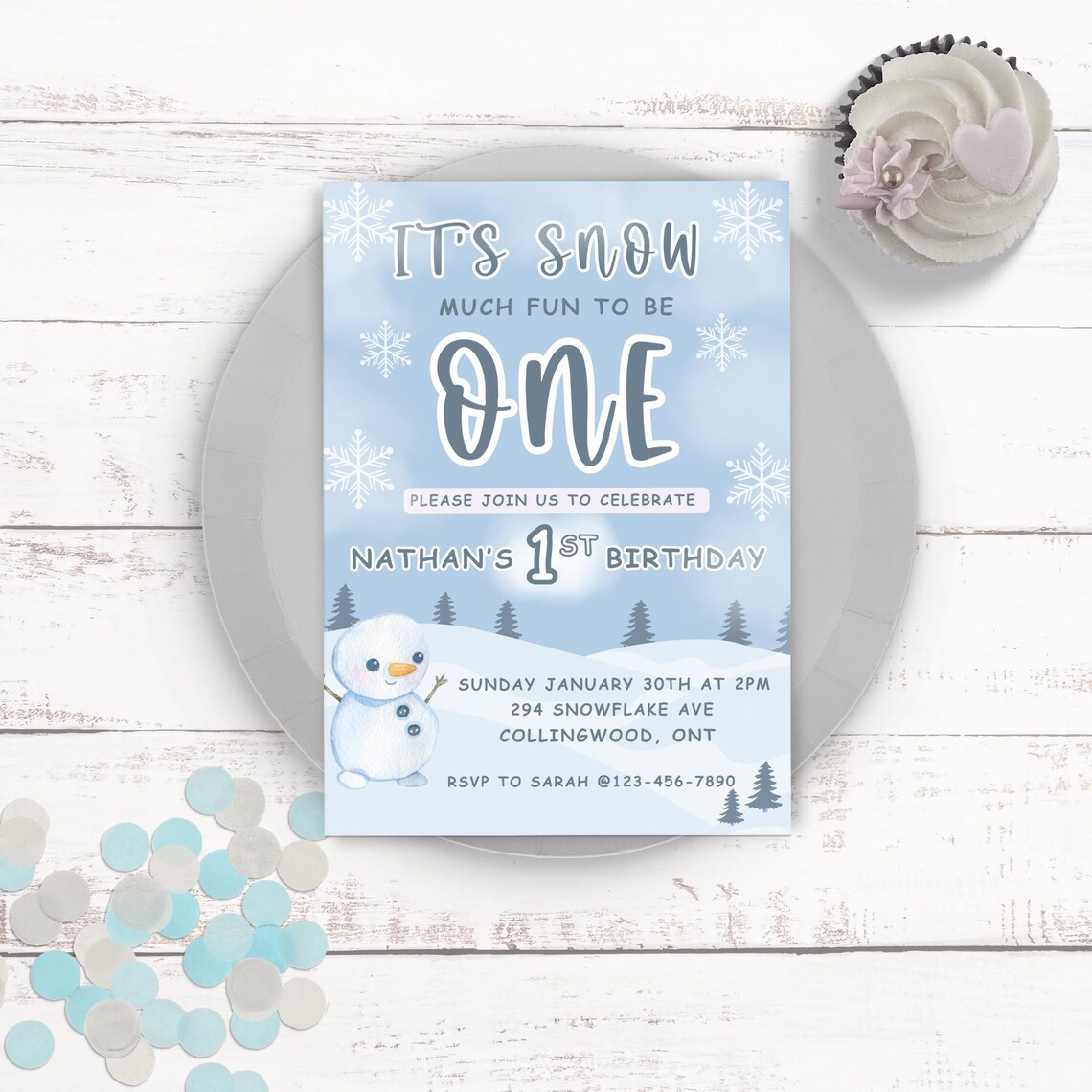It's Snow Much Fun to Be One, First Birthday Invitation, Winter ...