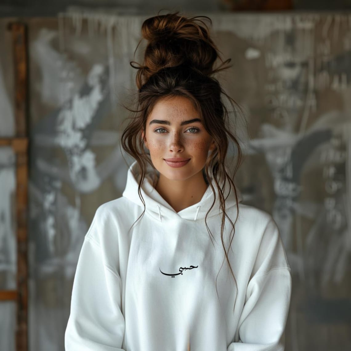 Habibi Hoodie Arabic Calligraphy Sweater Unique Middle Eastern Fashion ...