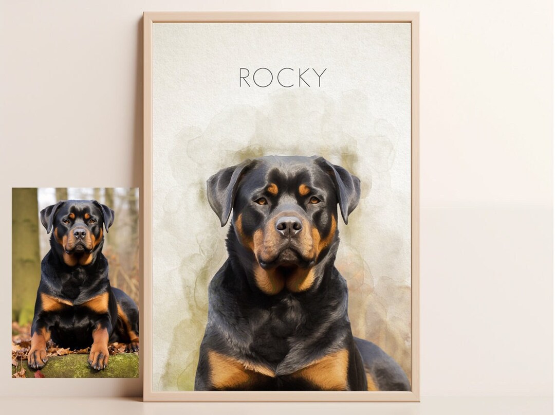 Pet Portrait Custom and Personalized. Pet Wall Art DIGITAL DOWNLOAD to ...