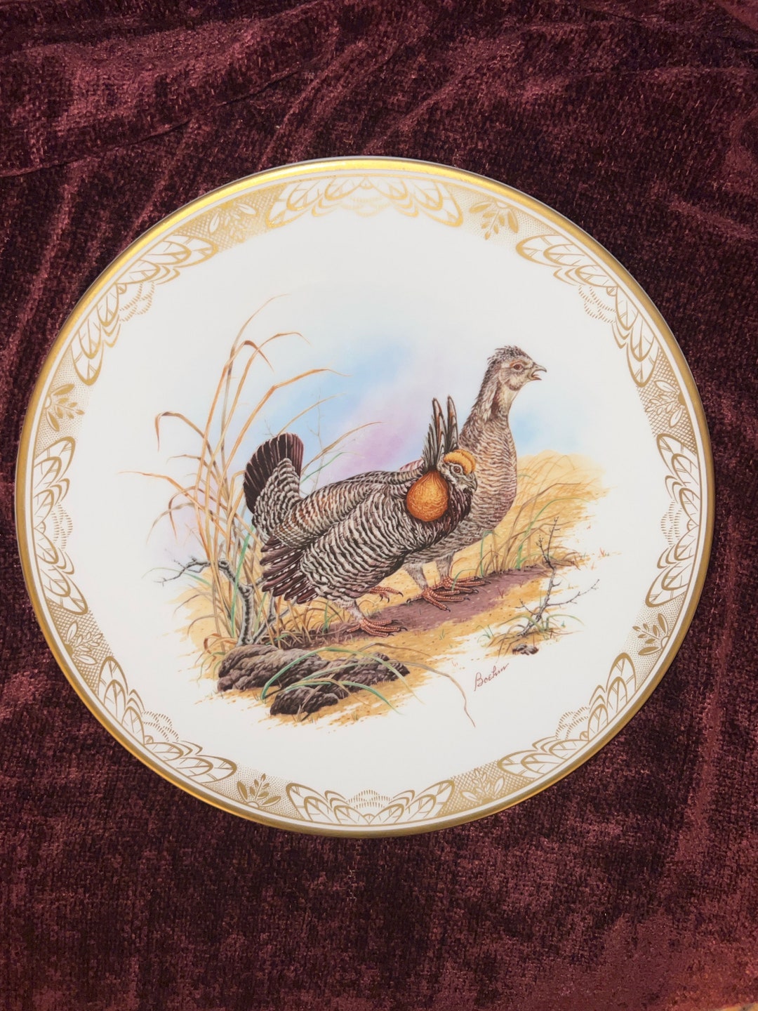 Boehm Studios Gamebirds of North America Prairie Grouse Plate - Etsy