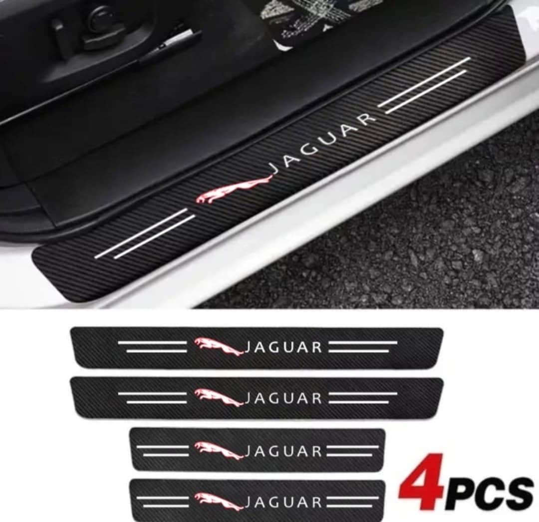 Brand New 4 Jaguar Carbon Fibre Door Sill Protector Sticker SET 4 ...