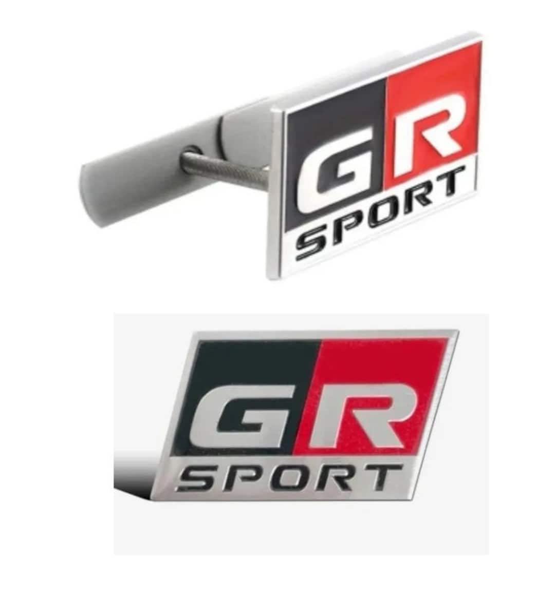 New 2 Toyota GR Badges GR Silver Sport Grill Emblem Fender Badge Side ...