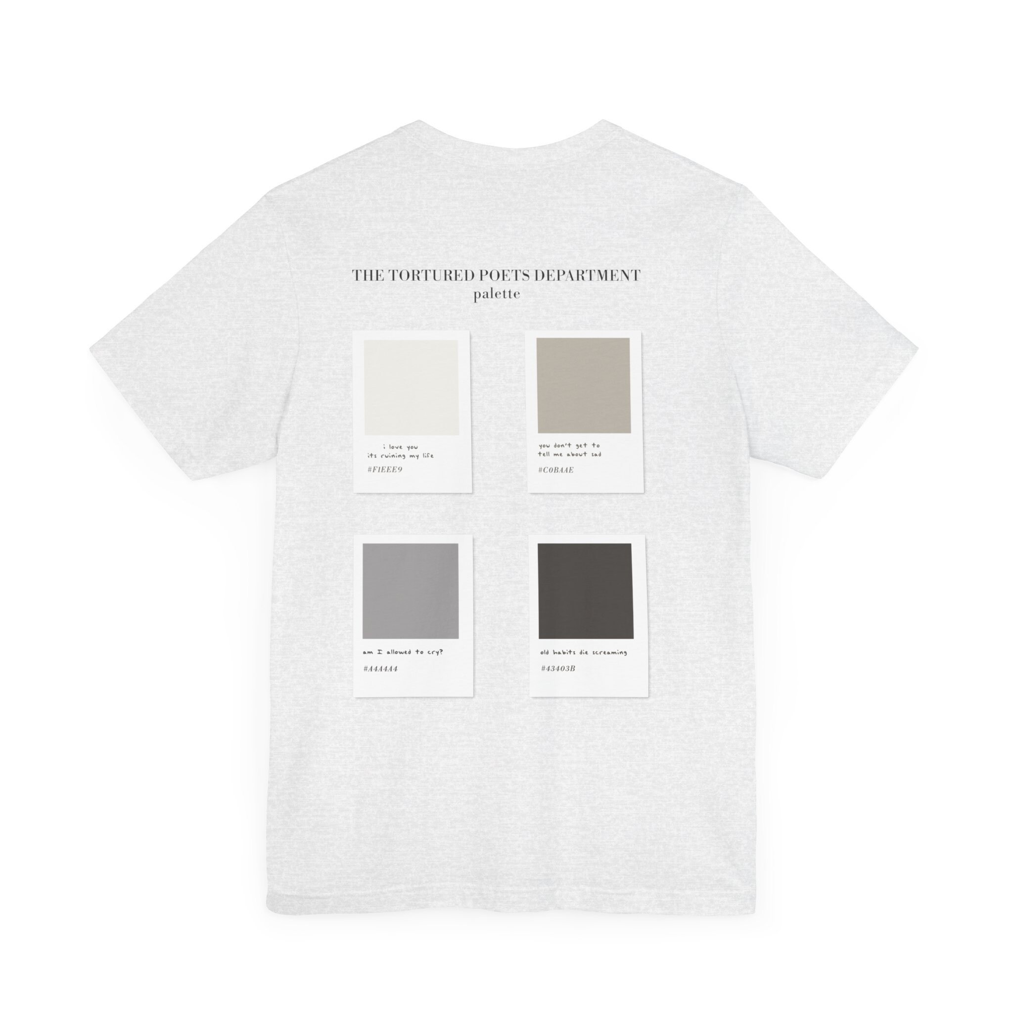 TTPD Tourtured Poets Palette Unisex Jersey Short Sleeve Tee - Etsy