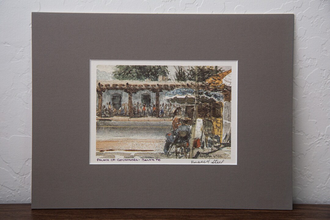 Russell Steel Signed and Matted Print Titled “palace of Governors ...
