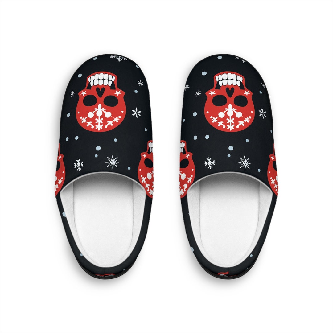Unisex Slippers Sugar Skull Christmas Themed - Etsy