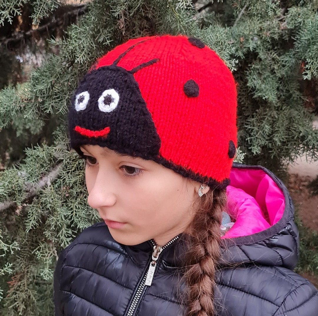 Ladybug Hat, Ladybird Hat, Knitted Ladybird Hat, Knitted Ladybug Hat ...