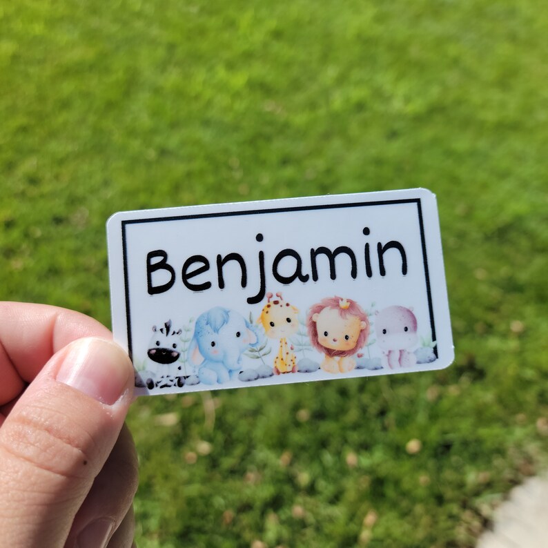 Jungle Animal Name Tag Kids Cubby Label Student Name Label Preschool ...