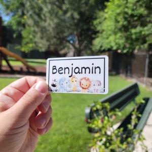Jungle Animal Name Tag Kids Cubby Label Student Name Label Preschool ...