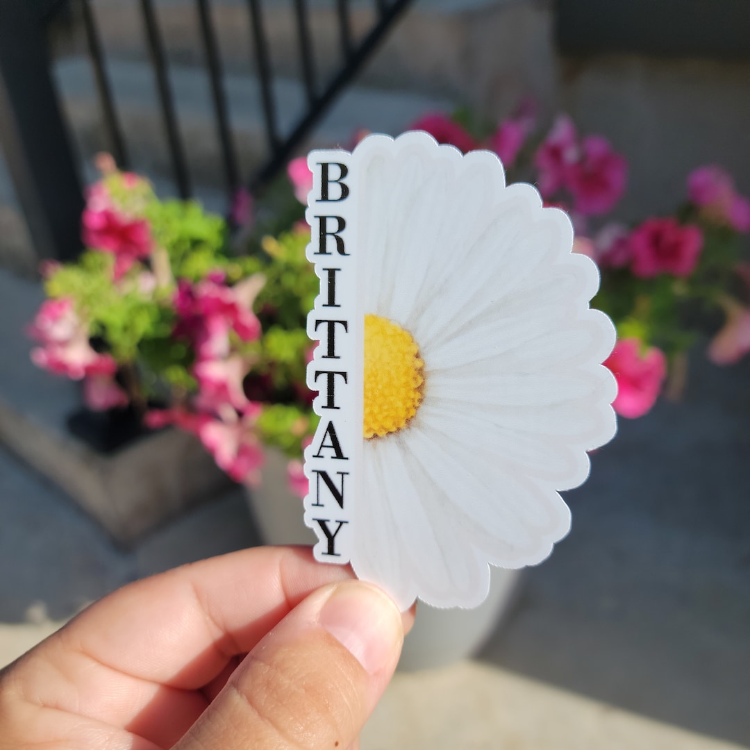 Custom Daisy Sticker, Daisy Flower Name Tag Sticker Storage Bin Label ...