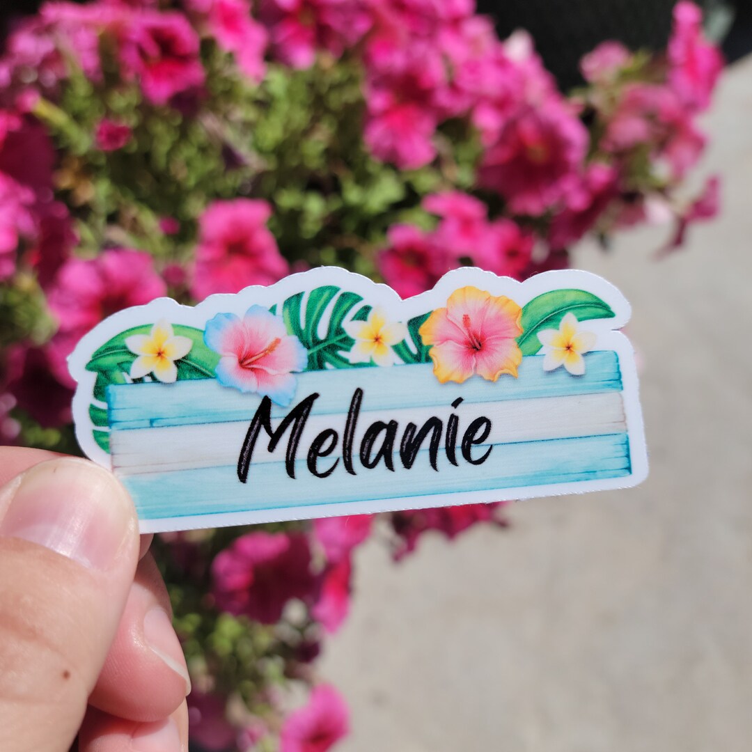 Hawaiian Flower Name Sticker Hawaii Name Sign Sticker Storage Bin ...