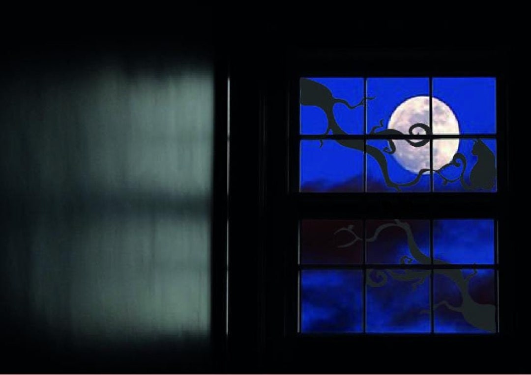 Halloween Window Silhouette Template,window Frames,scary Windows ...