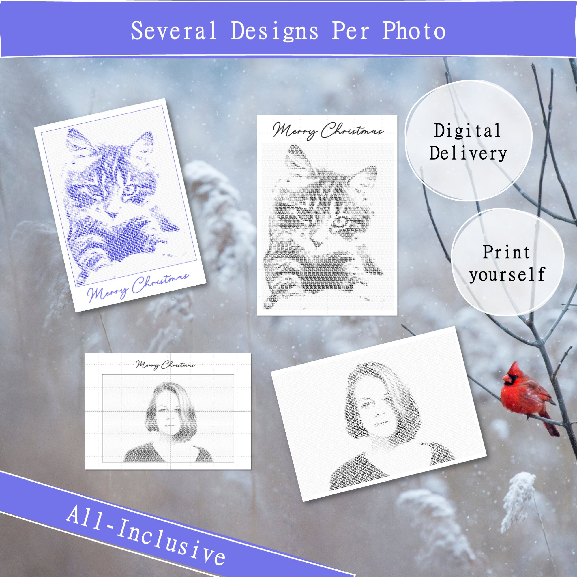 Customizable Word Art Cards - Transform Your Photos Into Personalized ...