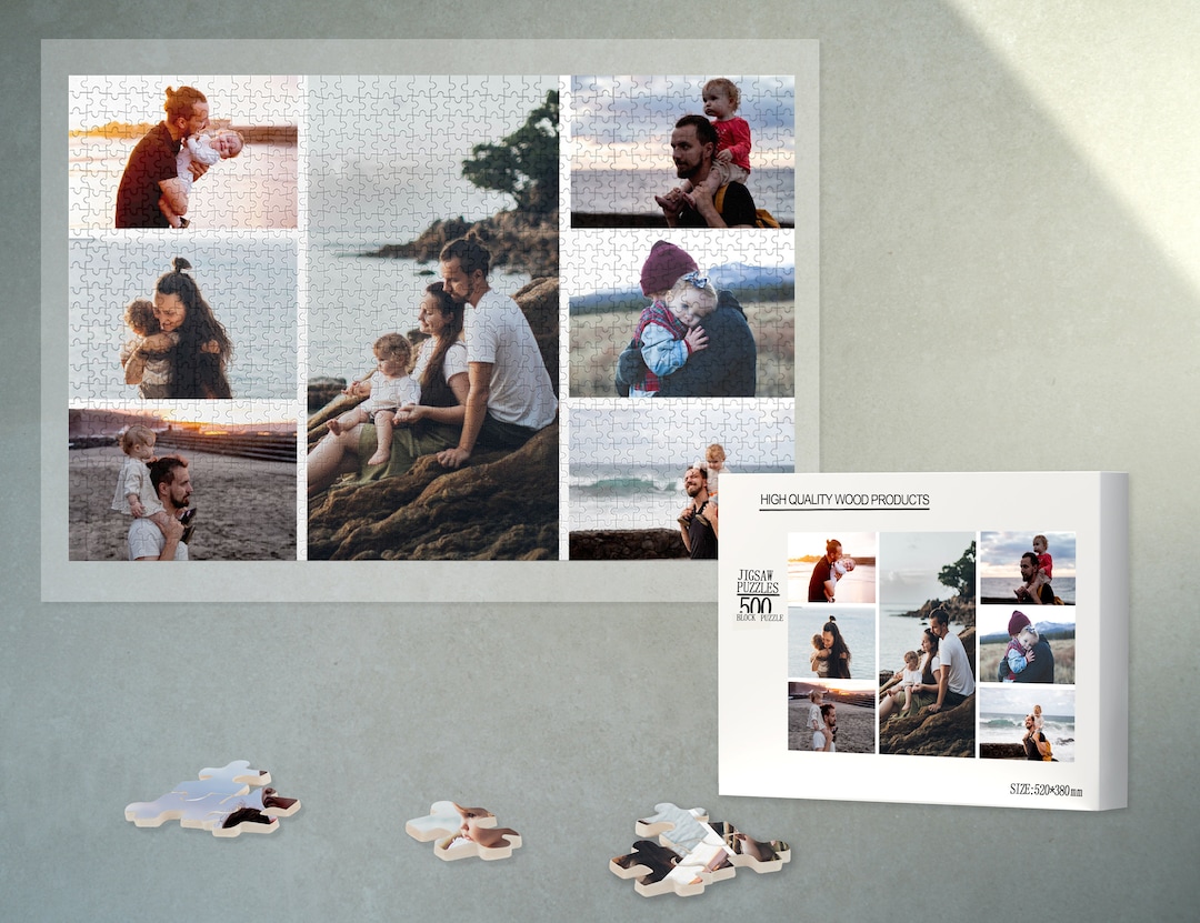 Photo Collage Puzzle, Custom Text Jigsaw Puzzle, Transform Your Dearest ...