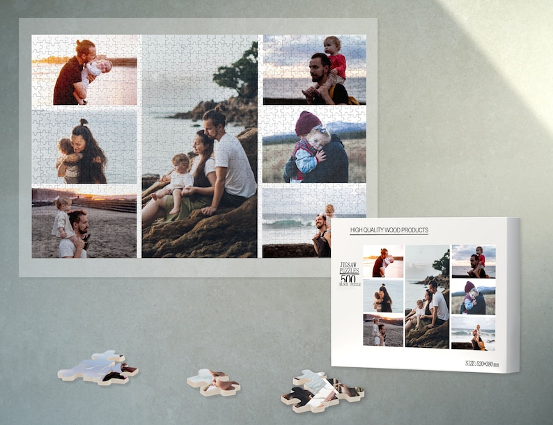 Photo Collage Puzzle, Custom Text Jigsaw Puzzle, Transform Your Dearest ...