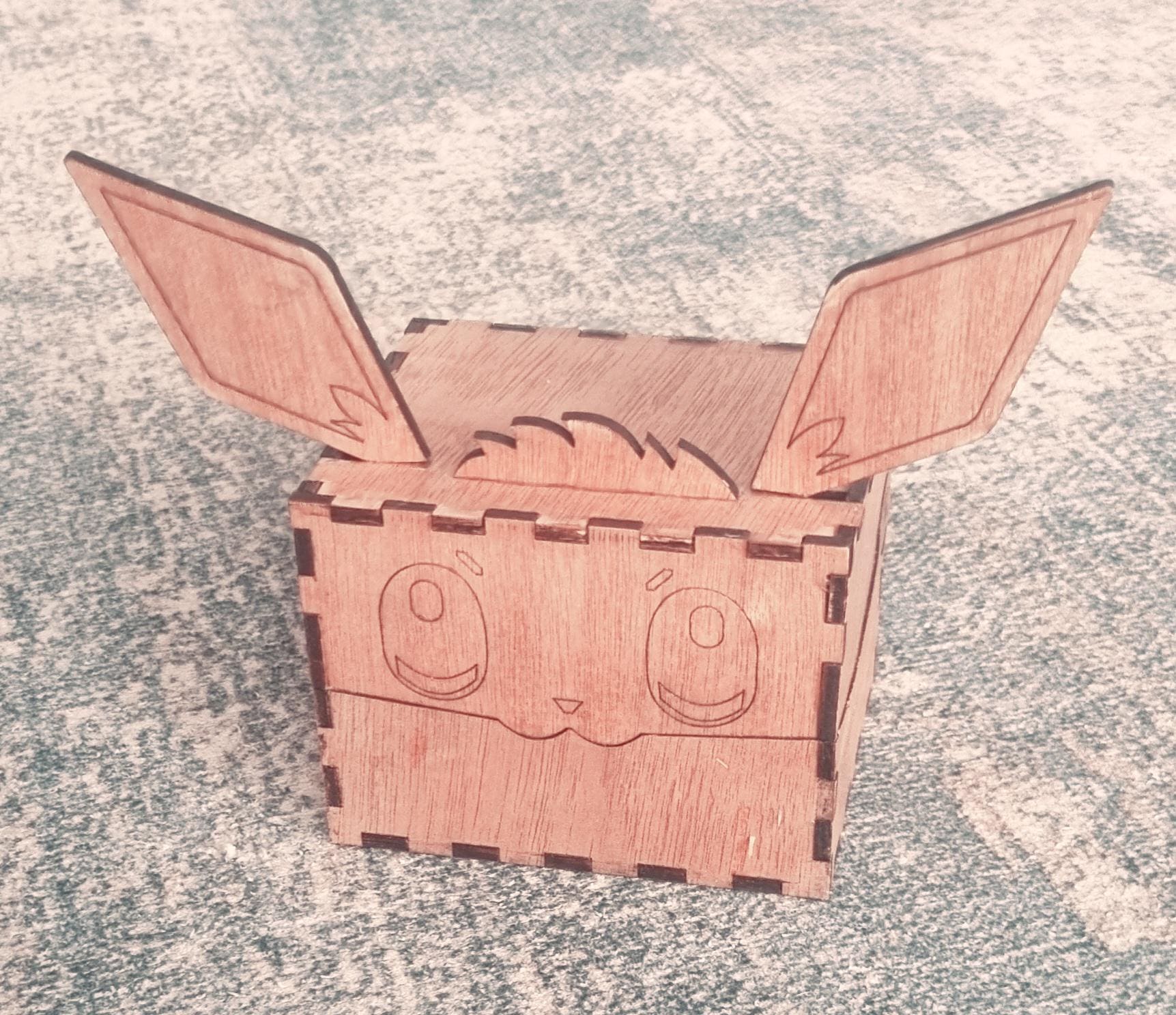 Card Storage Pokemon Box, Eevee Box Laser Cut File . Pokemon Card ...