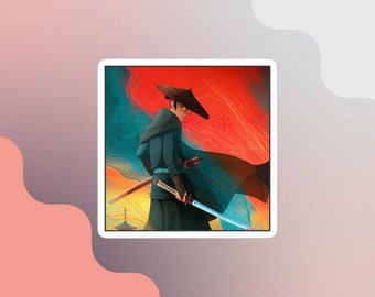 Samurai Stickers, Blue Eye Stickers, Anime Sticker, Laptop Stickers ...