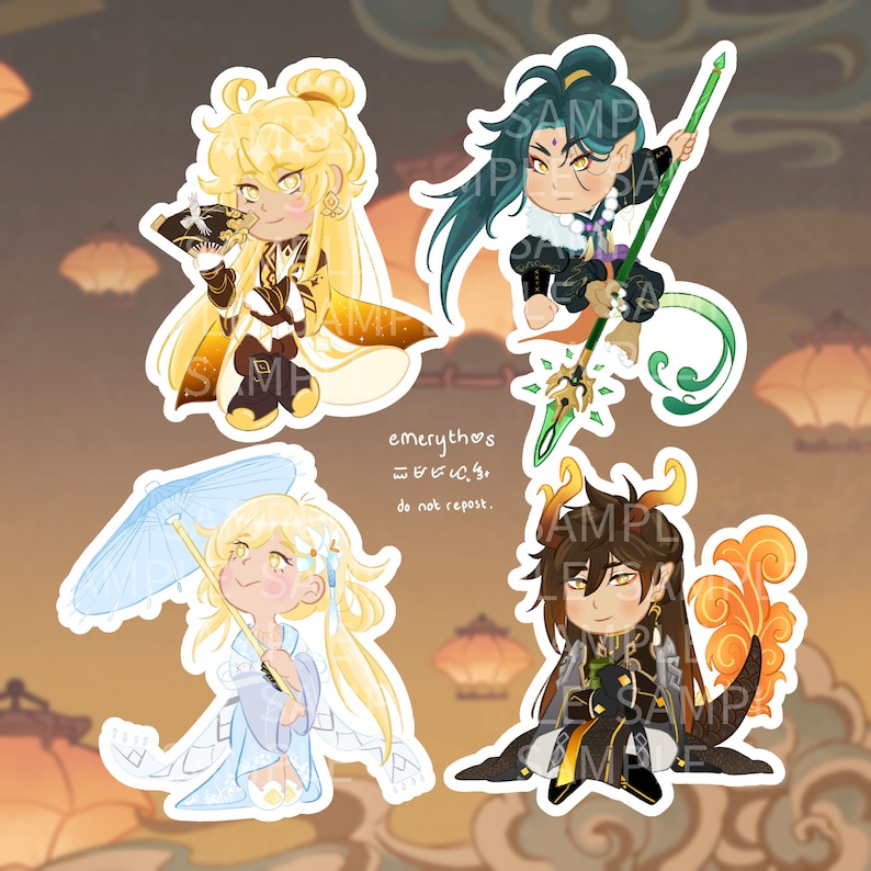 Genshin Impact 3 Liyue Lantern Rite Stickers - Etsy