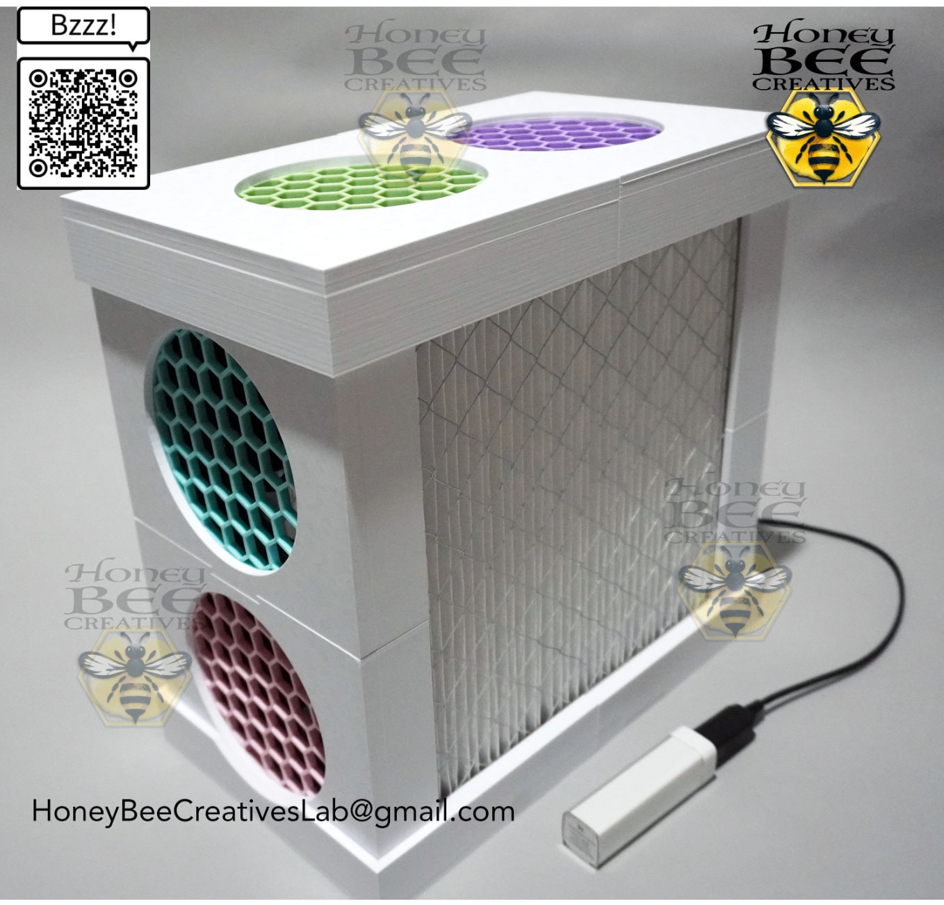 Desktop DIY Air Purifier Worker Bee Box so the Hive Can Thrive Fits ...